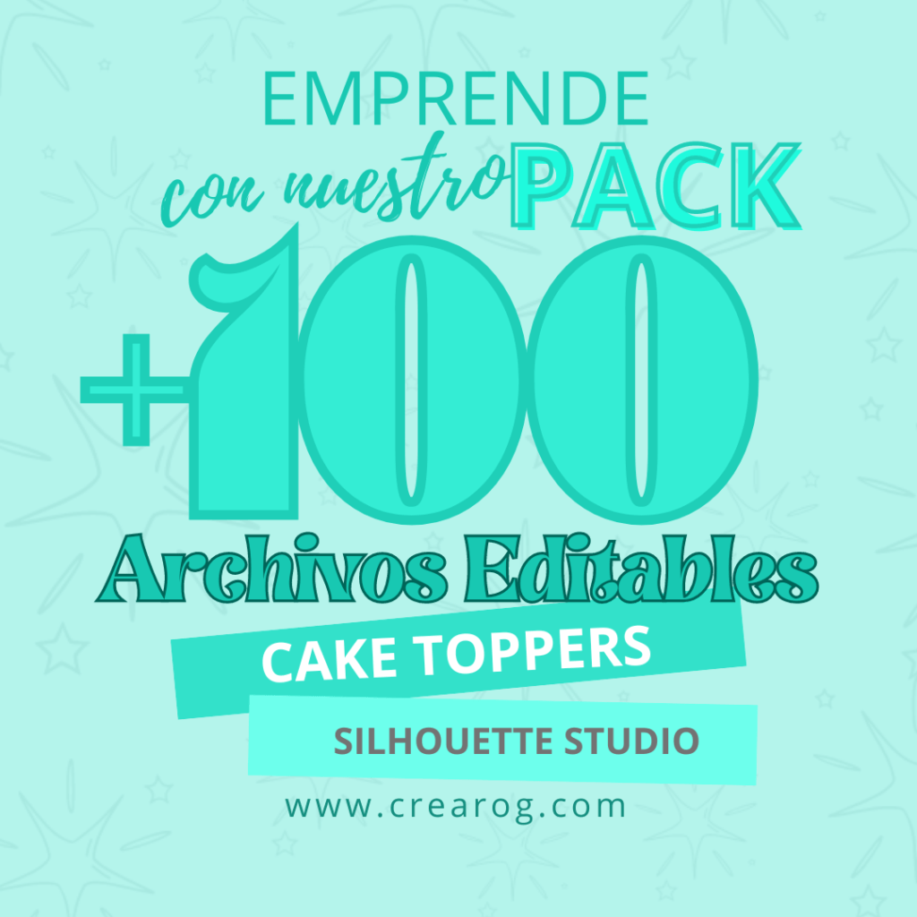 COLECCIÓN ARCHIVOS EDITABLES CAKE TOPPER - Crearog